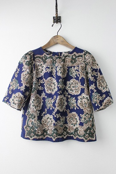 45rpm（フォーティーファイブアールピーエム）：5073035 インディゴ 更紗 バンダナ ブラウス « ブランド衣類 宅配買取専門店 TRESOR